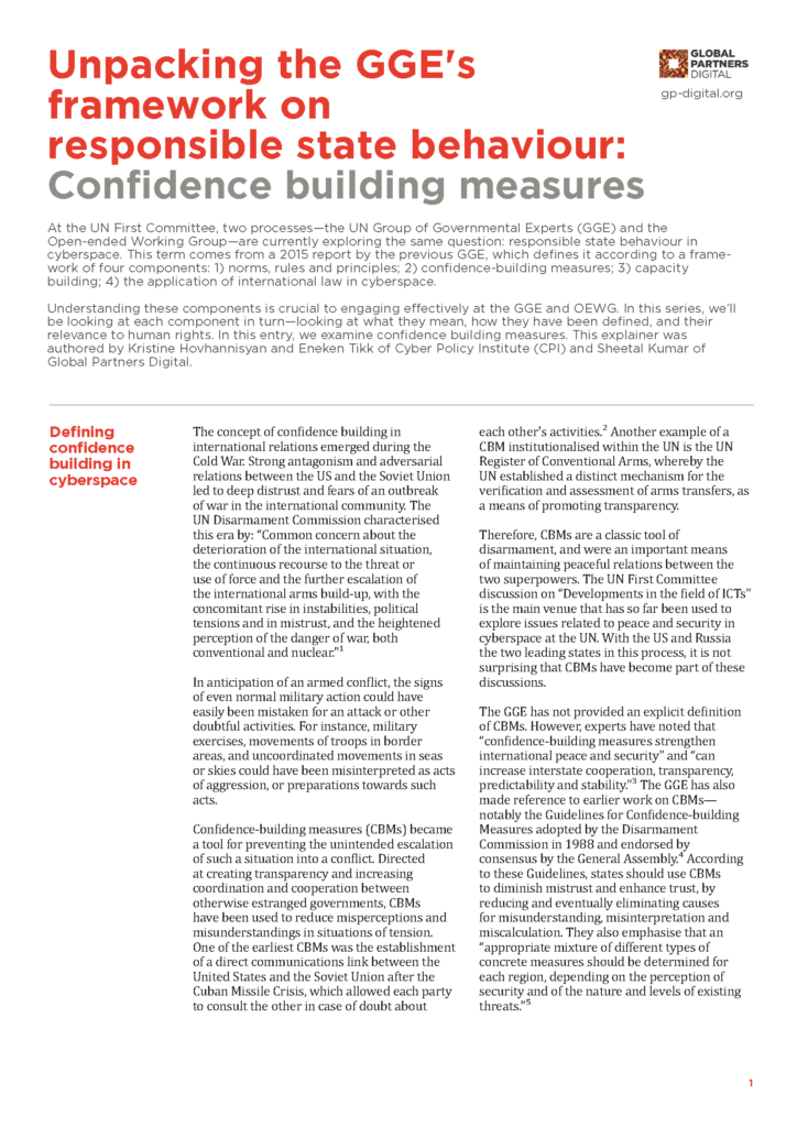 Unpacking the GGE’s framework on responsible state behaviour ...